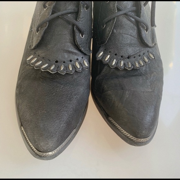 Shoes | Vintage Leather Kiltie Boots With Silver Details | Poshmark